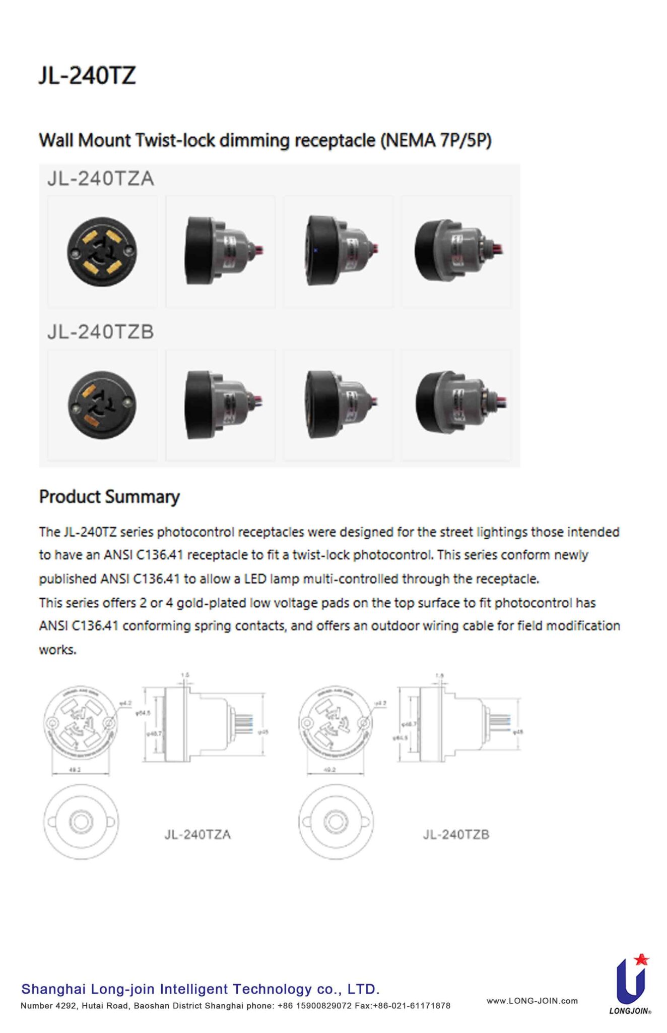 NEMA 7 PIN Series Light Control Receptacle - longjoin, shanghai long ...