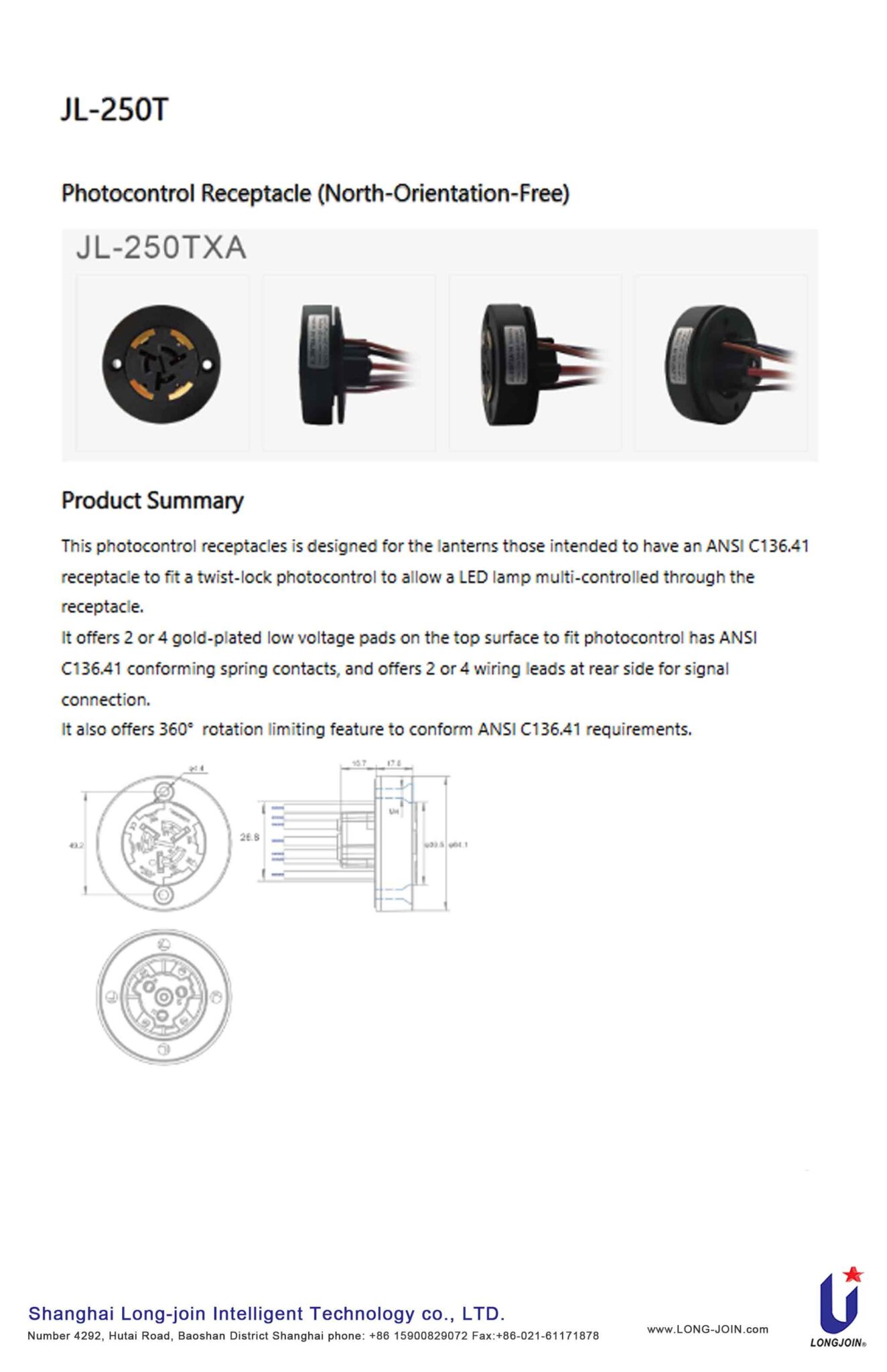 NEMA 7 PIN Series Light Control Receptacle - longjoin, shanghai long ...