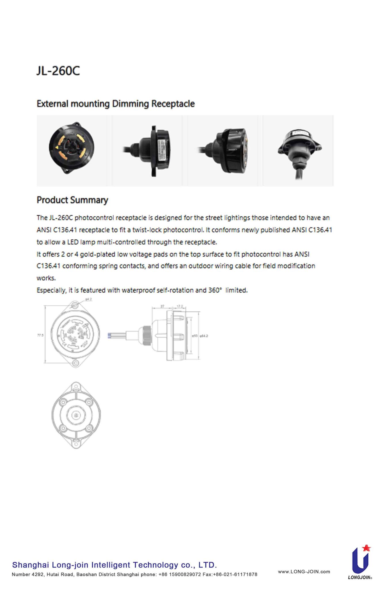 NEMA 7 PIN Series Light Control Receptacle - longjoin, shanghai long ...